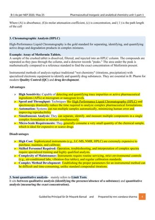 Pharmaceutical inorganic and analytical chemistry B. Pharm 1 Sem ...