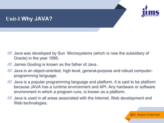 Unit 1 part 1 introduction to java | PPT