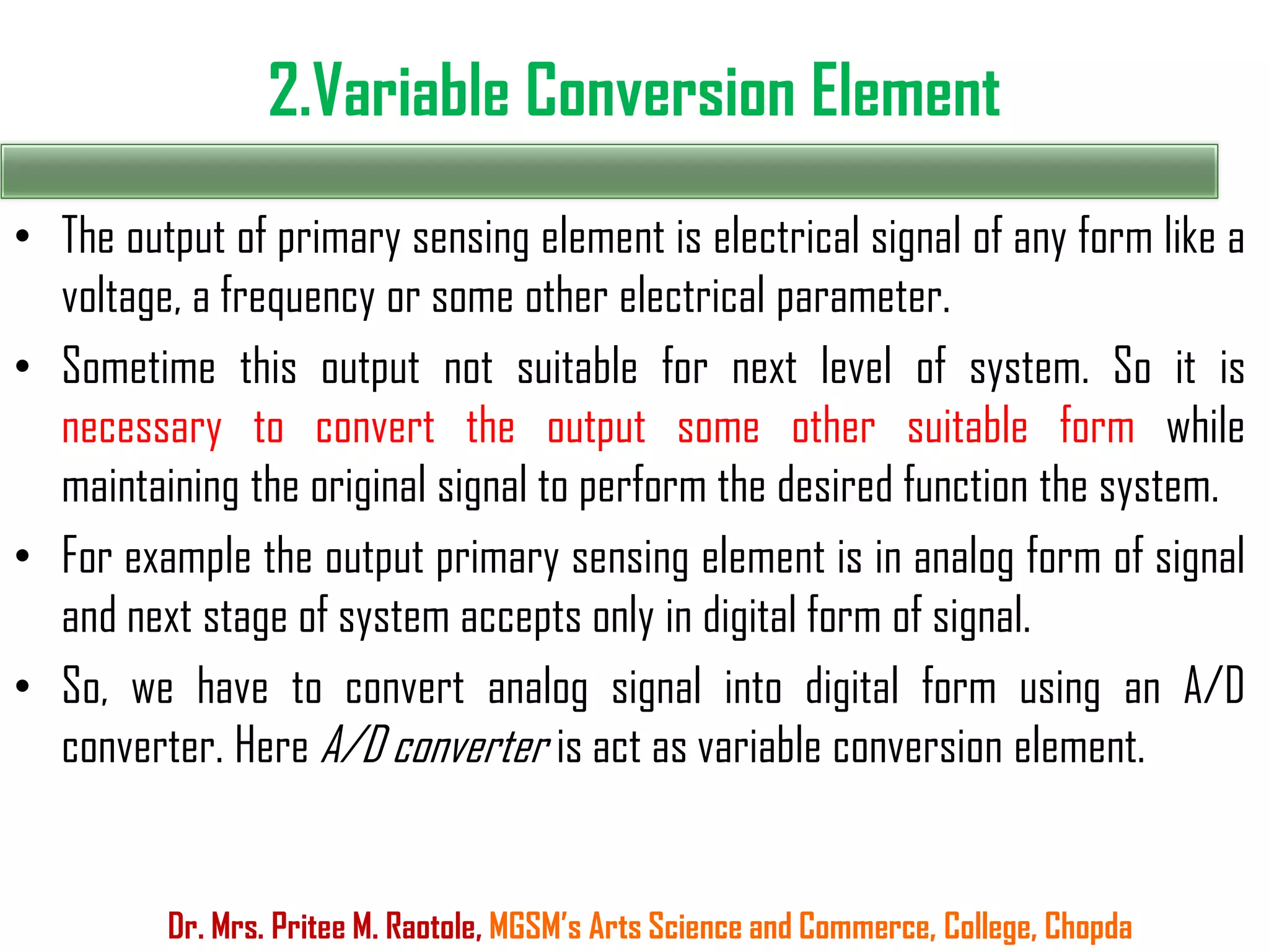 Functional elements of measurement system | PDF