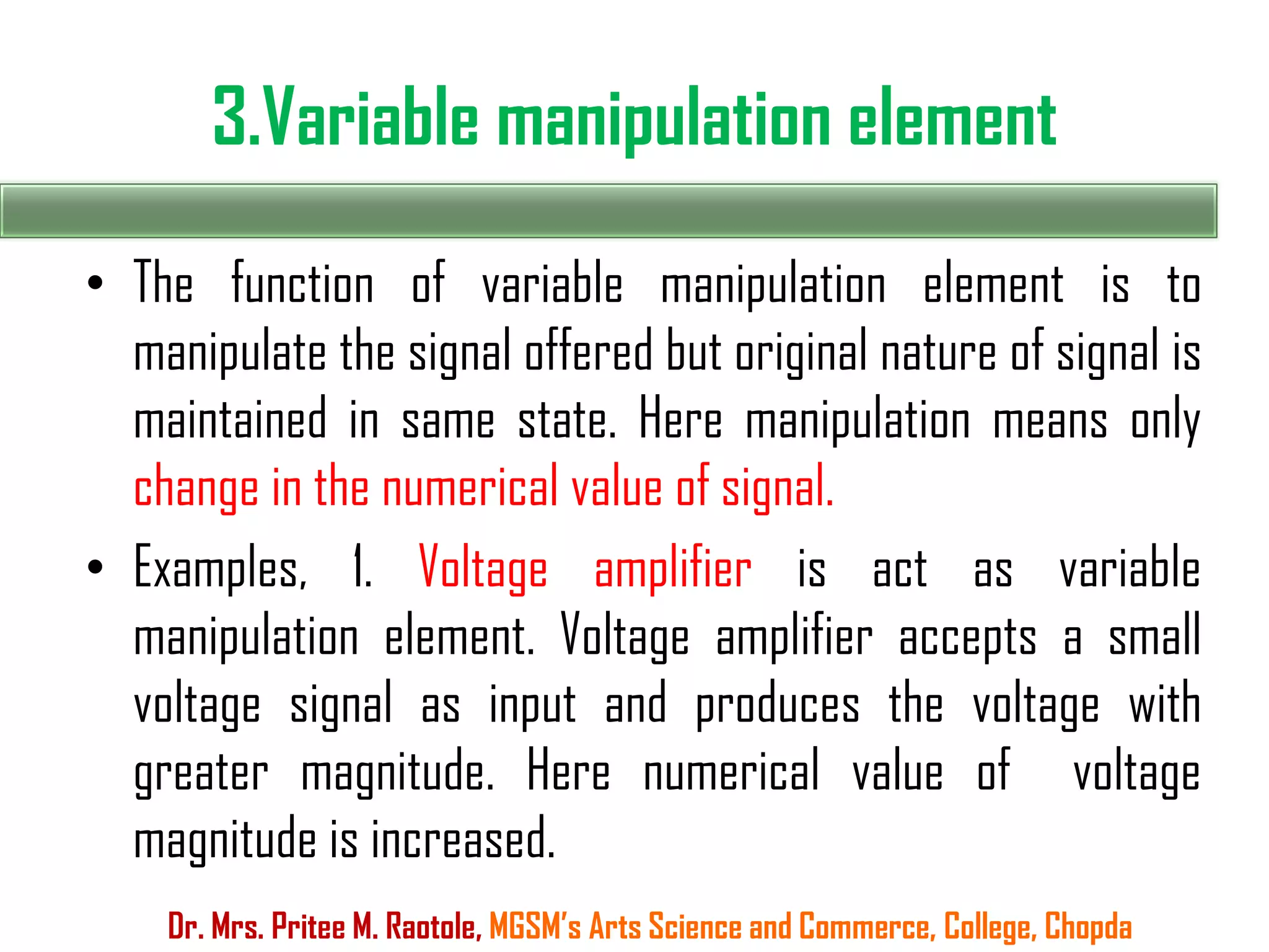 Functional elements of measurement system | PDF