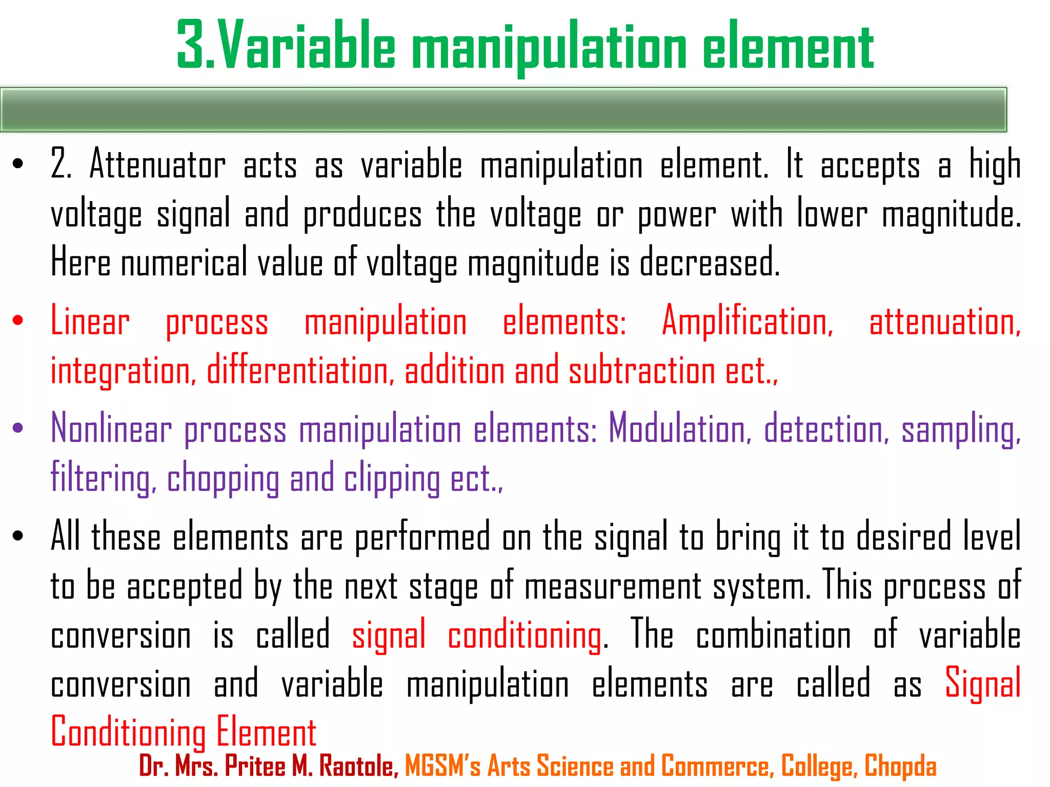 Functional elements of measurement system | PDF