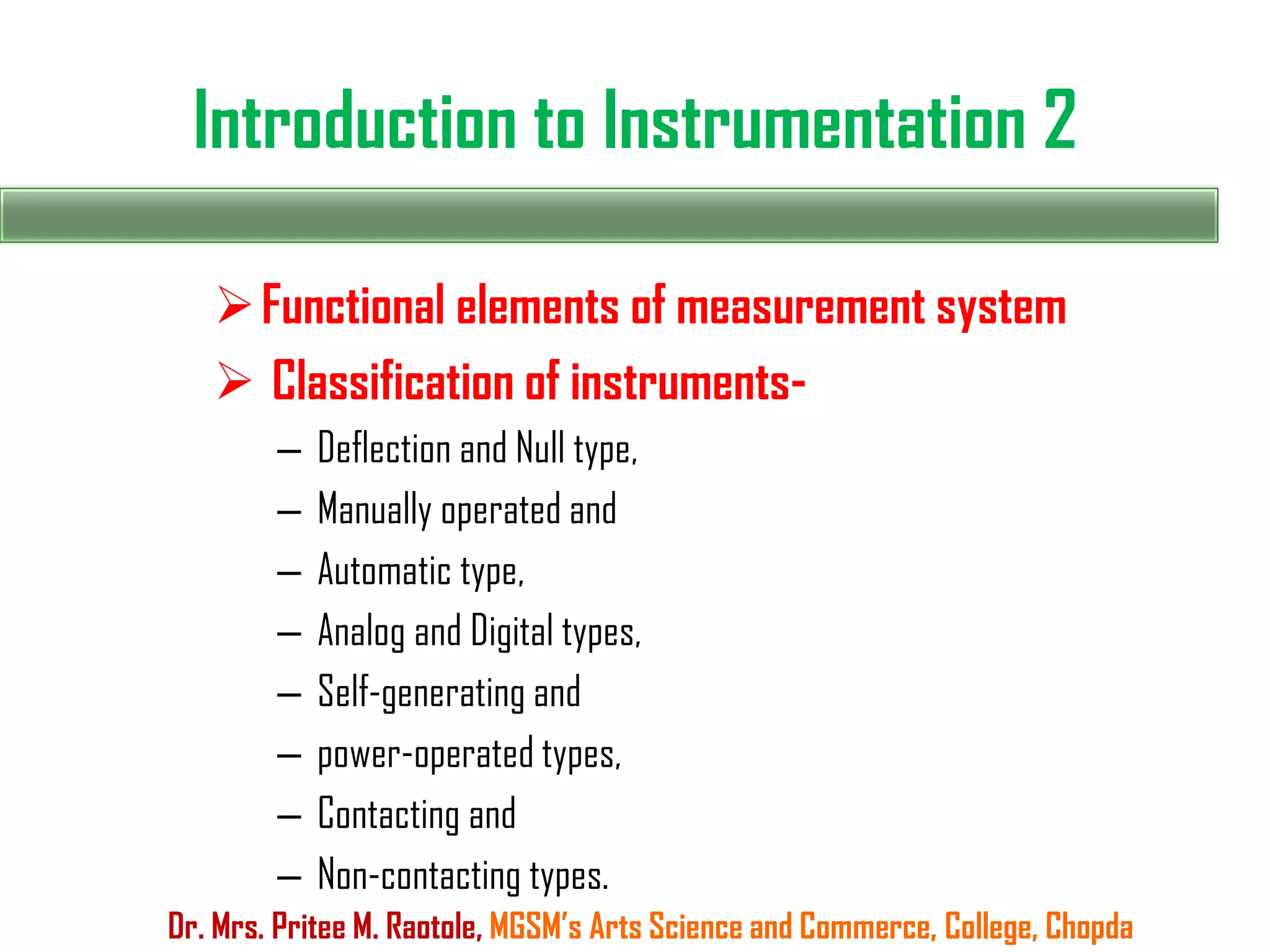 Functional elements of measurement system | PDF