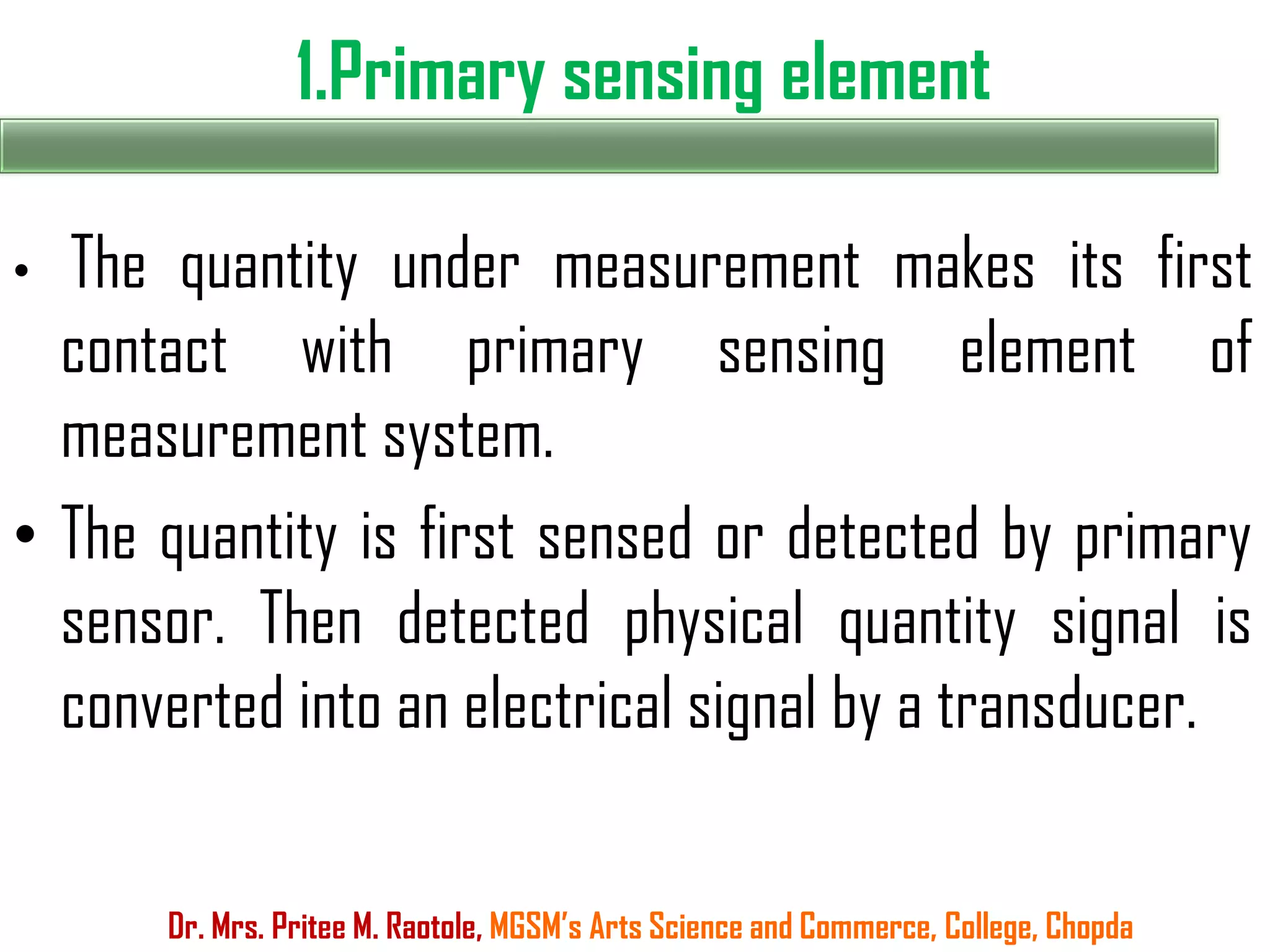 Functional elements of measurement system | PDF