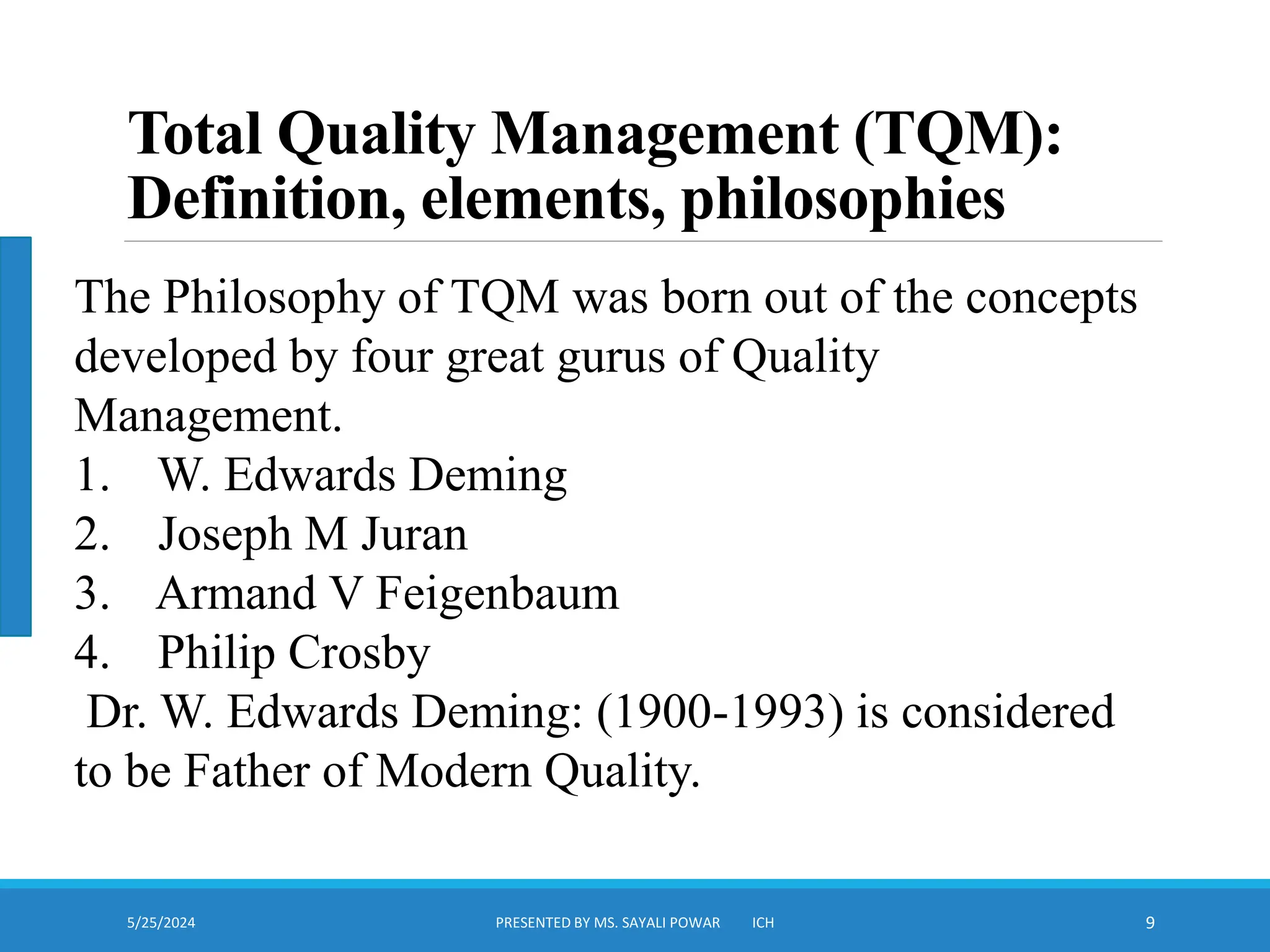 UNIT 1_QUALITY ASSURANCE_QC,QA,GMP,TQM and NABL | PPTX