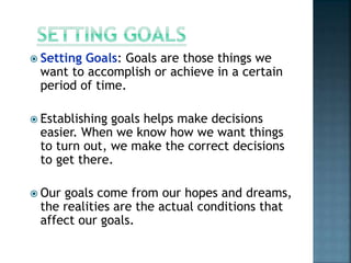 Unit 1, part 2 goals | PPTX