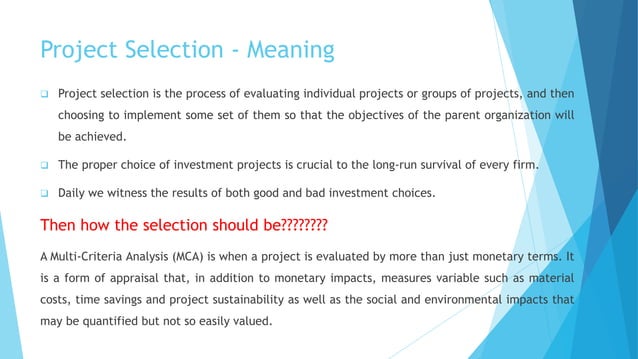 Project Selection Methods | PPTX