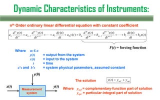 Classification of Instruments 2 and Dynamic Characteristics of Instrument | PDF