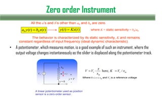 Classification of Instruments 2 and Dynamic Characteristics of Instrument | PDF