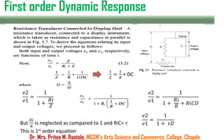 Classification of Instruments 2 and Dynamic Characteristics of Instrument | PDF