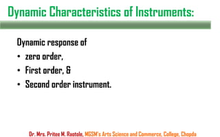Classification of Instruments 2 and Dynamic Characteristics of ...