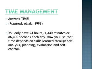 Unit 1, part 4 time management | PPTX