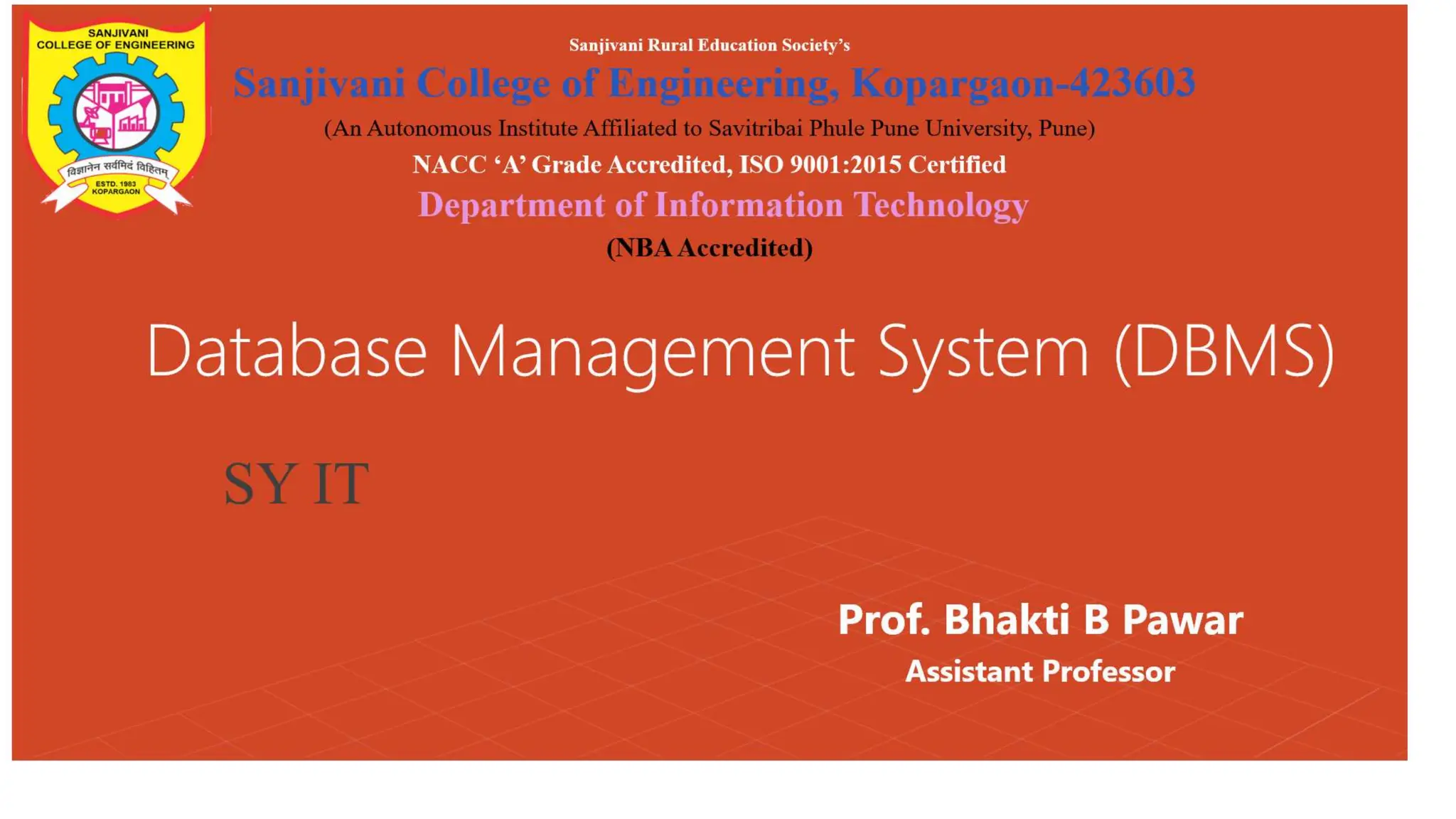 Unit 1 Introduction To Dbms Er Diagram Relation Ppt