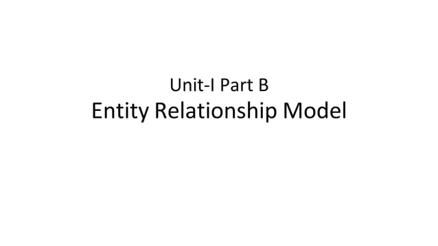Unit 1 Introduction To Dbms Er Diagram Relation Ppt