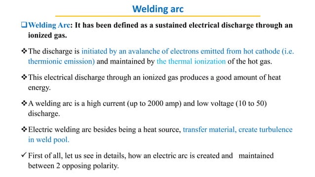 Unit 1 Physics of Welding Arc Welding.pptx | Chemistry | Science