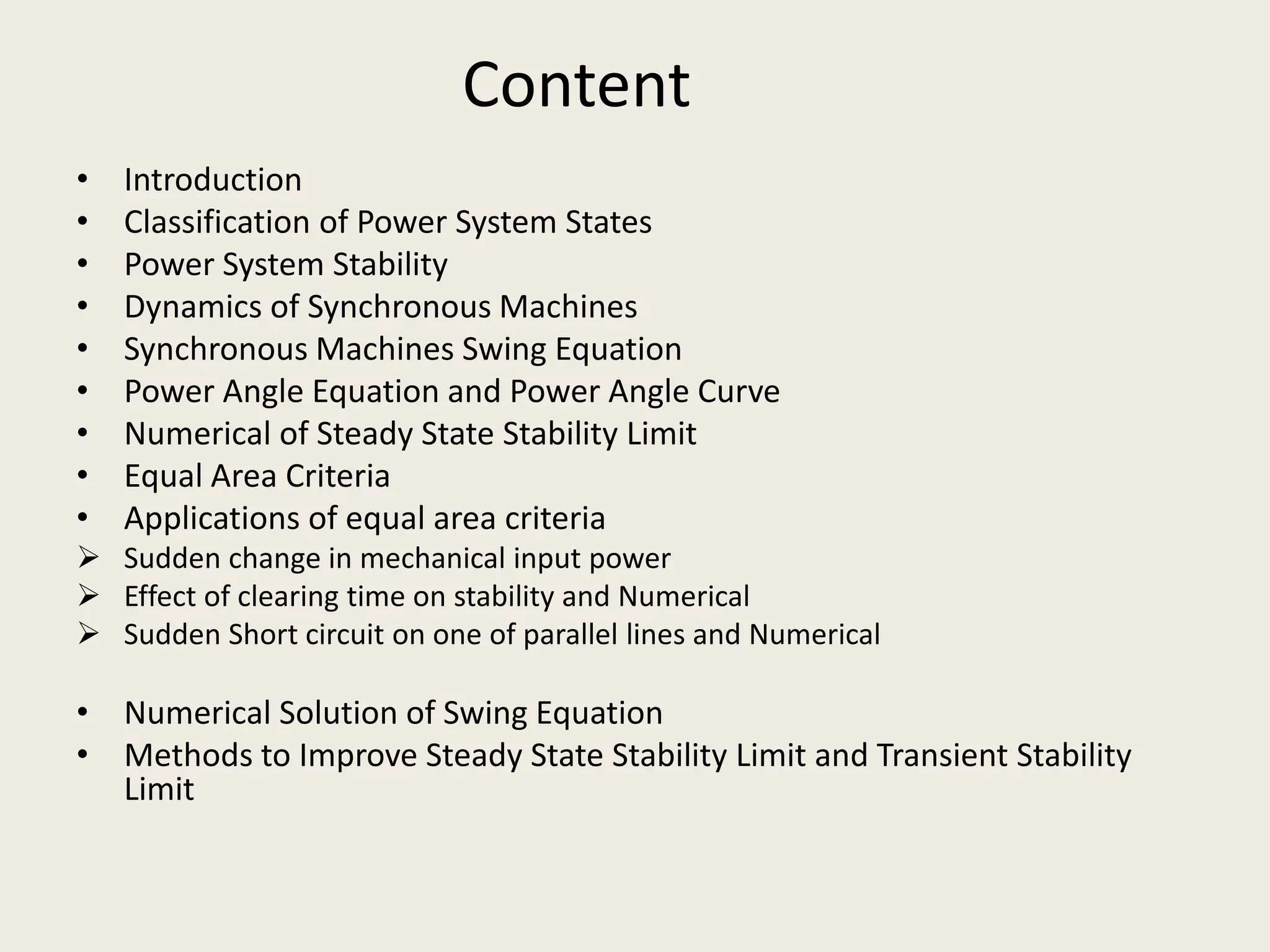 Unit 1 Power System Stability | PPTX
