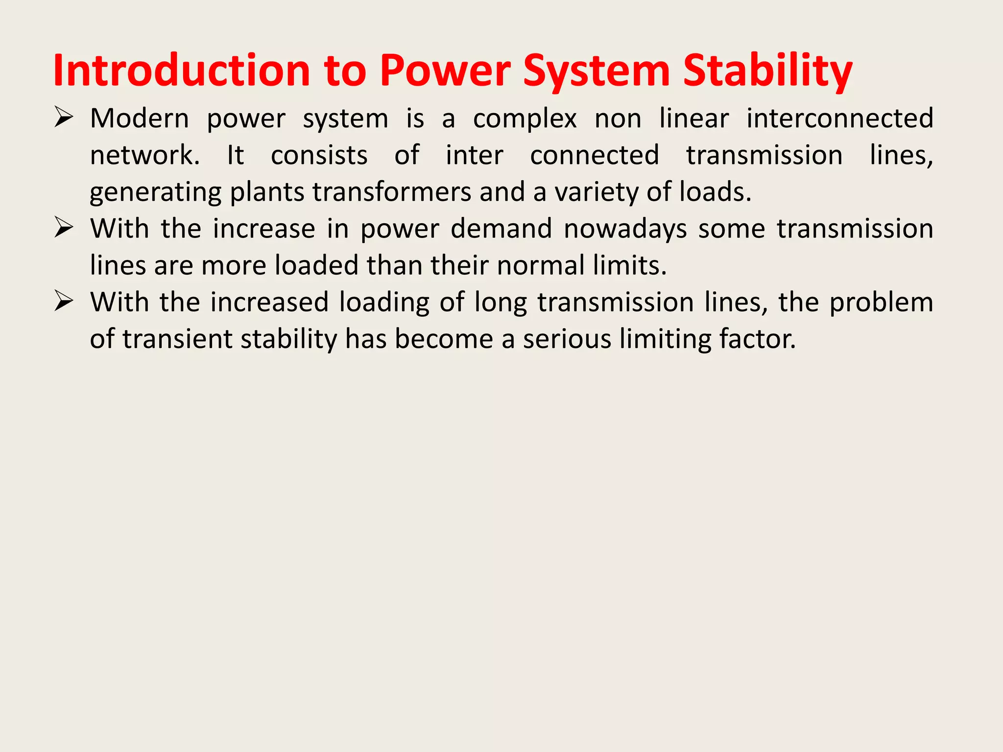 Unit 1 Power System Stability | PPTX