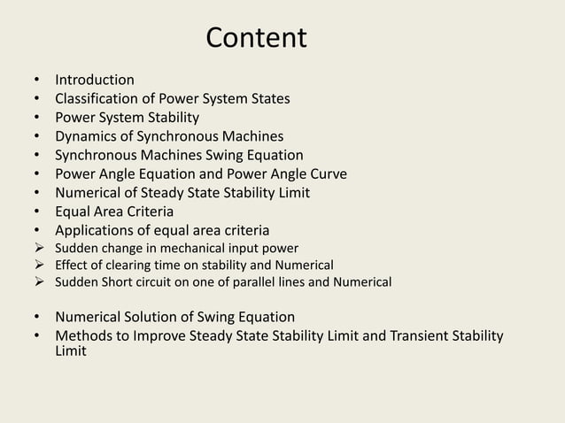 Unit 1 Power System Stability | PPTX