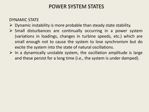 Unit 1 Power System Stability | PPTX