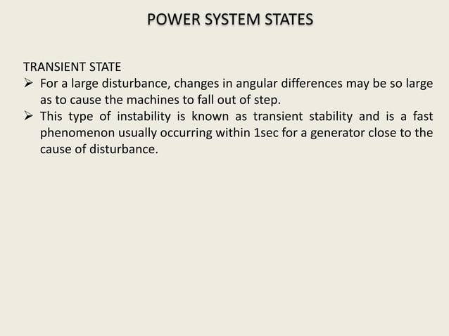 Unit 1 Power System Stability | PPTX