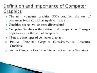 introduction to computer graphics unit 1 | PPTX