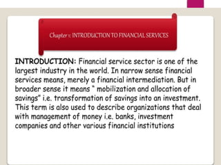 Unit 1 PPT.pptx Introduction of Financial Services | PPTX
