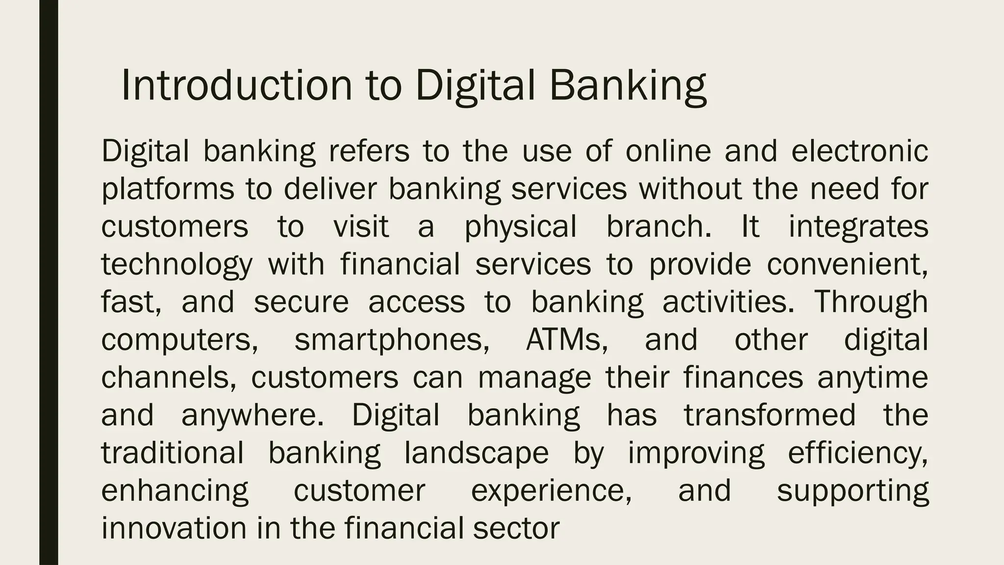 INTRODUCTION TO DIGITAL BANKING AND ITS FEATURE | PPTX