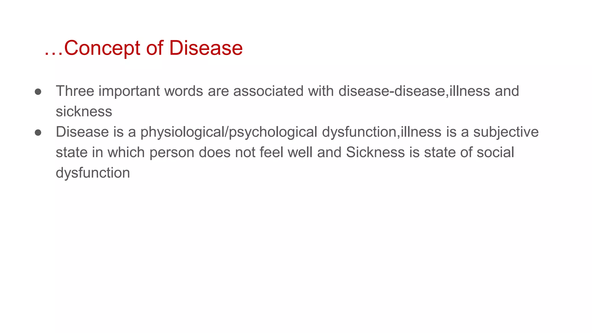 Concept of Health and disease | PPTX