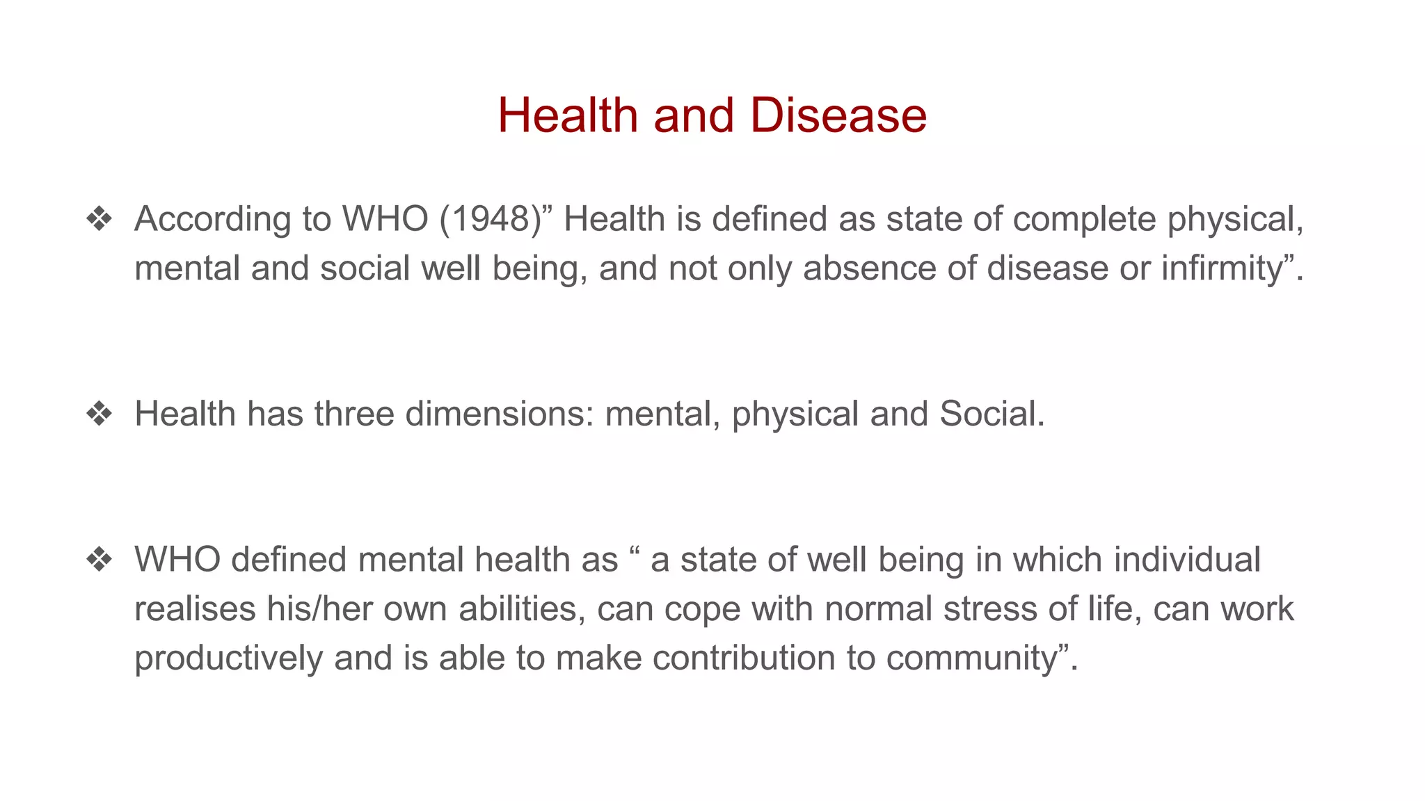 Concept of Health and disease | PPTX