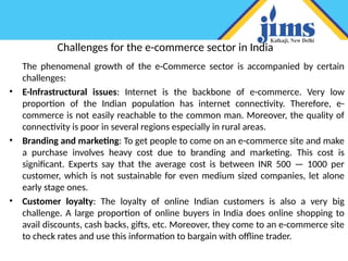 "Growth and Challenges of E-Commerce in India: An Overview" | PPT