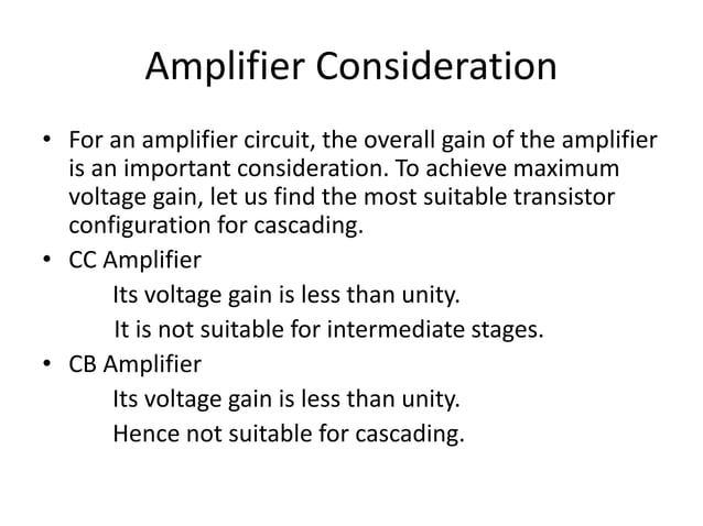 unit 1 ppt 2 Multi-stage transistor amplifiers (1).pptx | Computer Networking | Computing