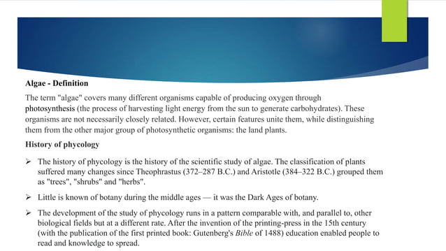 introduction to algae - ppt | PPTX