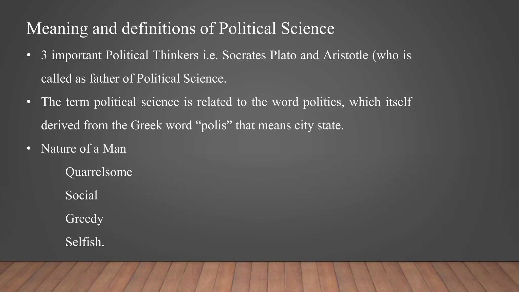 Principles of Political Science (Nature, Scope) | PPTX