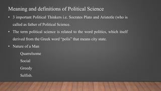 Principles of Political Science (Nature, Scope) | PPTX
