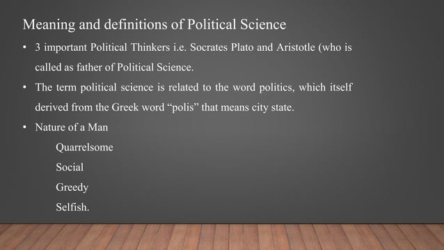 Principles of Political Science (Nature, Scope) | PPTX | Political ...