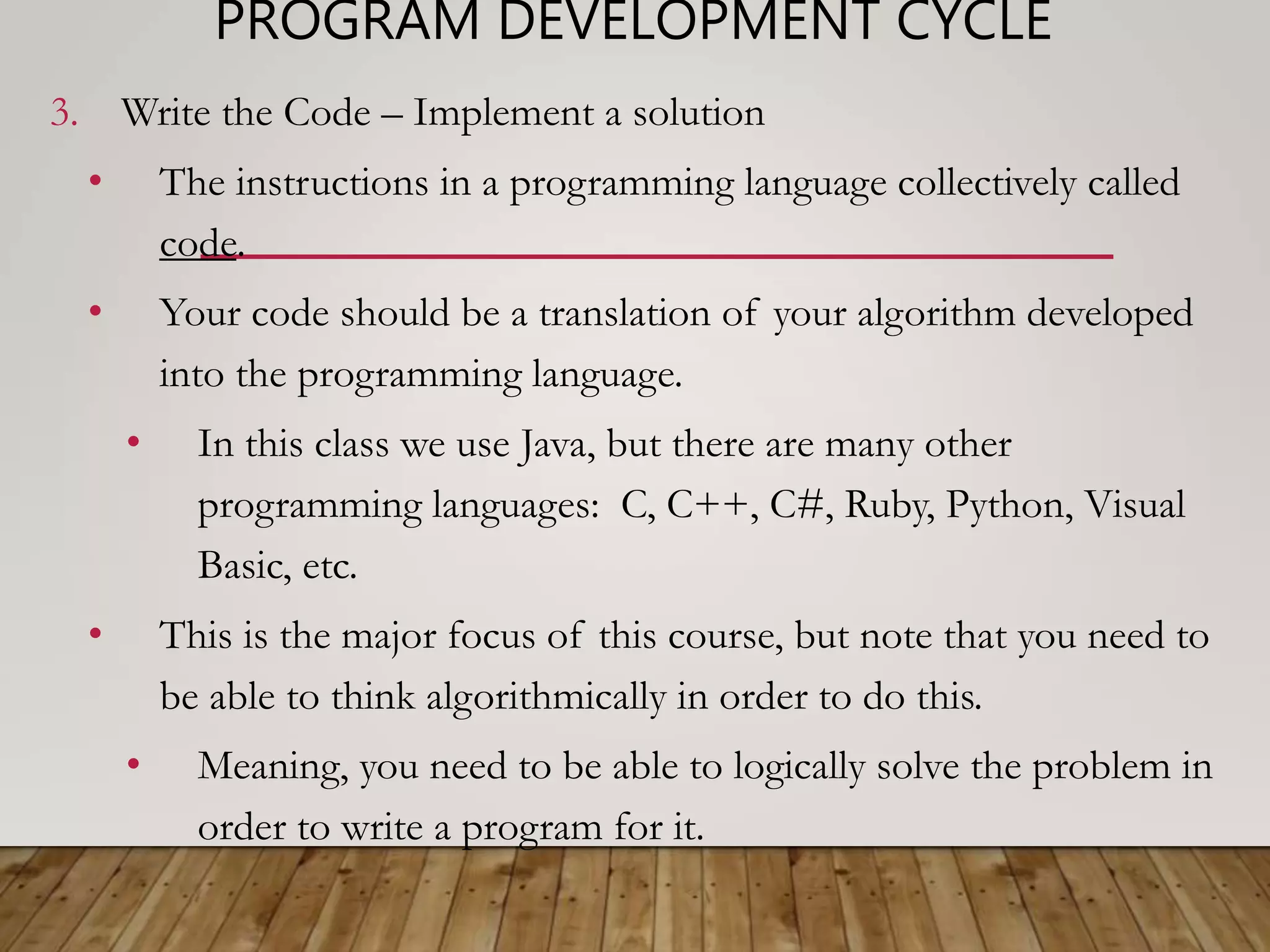 Unit 1 program development cycle | PPT