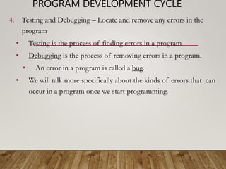 Unit 1 program development cycle | PPT
