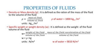 CE 6451 FMM Unit 1 Properties of fluids | PPSX