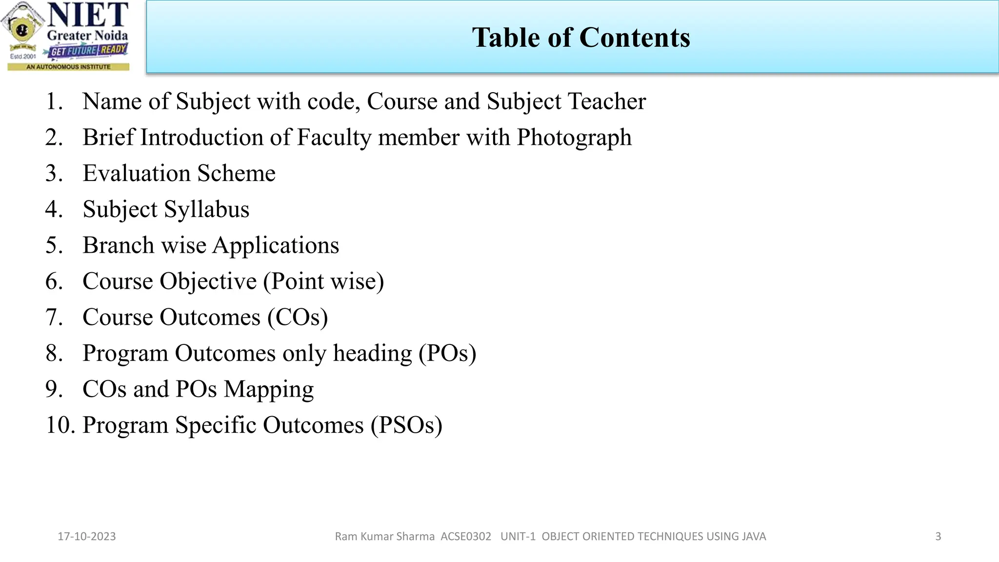 Object Oriented Programming Using Java Ppt
