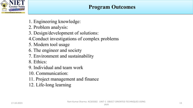 Object Oriented Programming Using Java Ppt Programming Languages