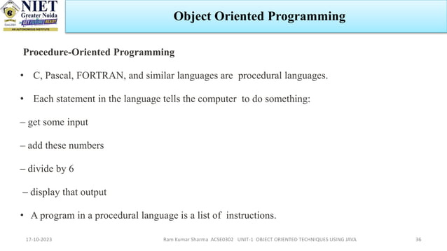 Object Oriented Programming Using Java Ppt Programming Languages