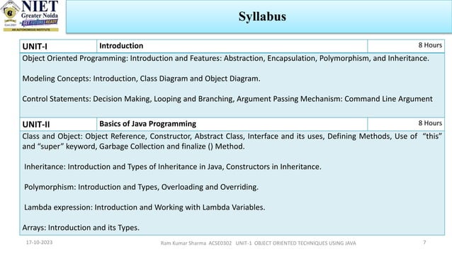 Object Oriented Programming Using Java Ppt Programming Languages