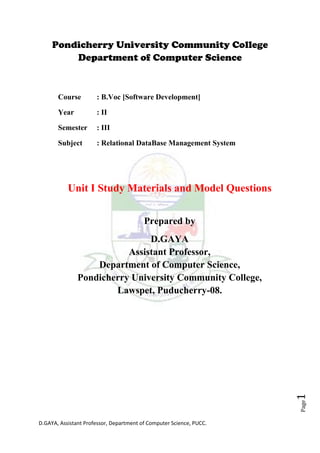 Unit1 rdbms study_materials-converted (1) (1) | PDF