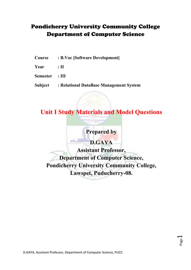 Unit1 rdbms study_materials-converted (1) (1) | PDF