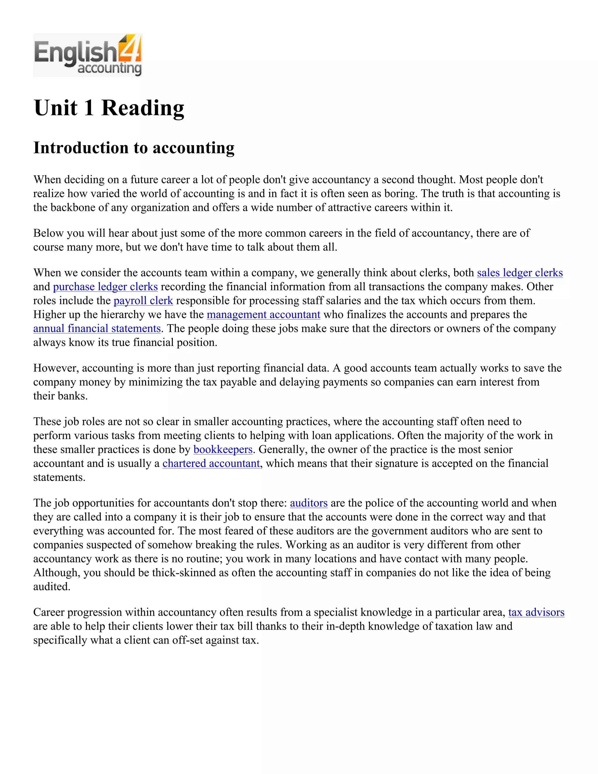 Unit 1 reading | PDF