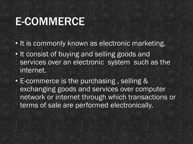 Unit 1 Introduction to E-Commerce -Basic Concepts | PDF