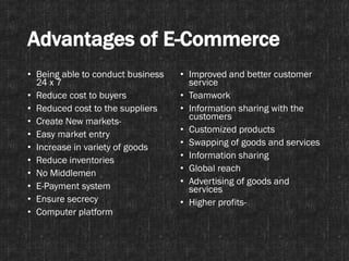 Unit 1 Introduction to E-Commerce -Basic Concepts | PDF