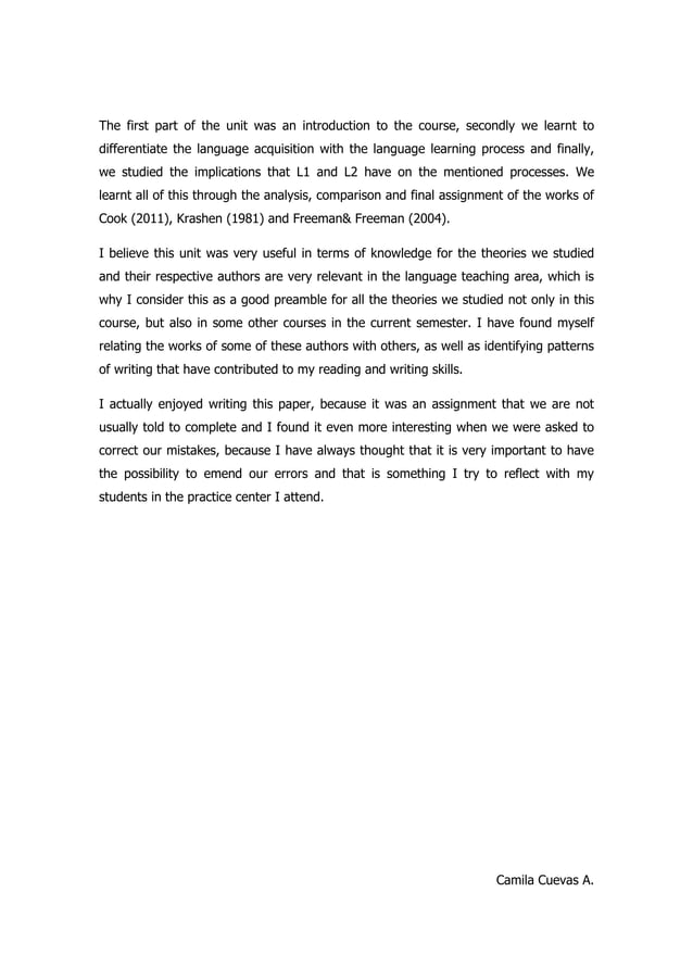 1st unit reflection | PDF