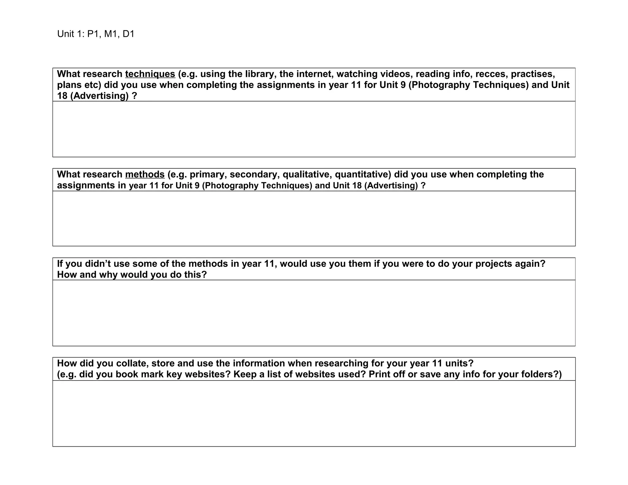 Unit 1 research methods worksheet | PPT
