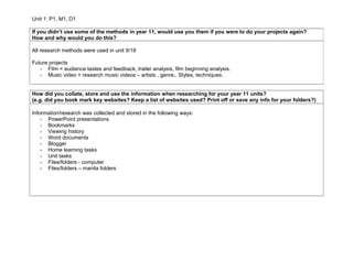 iuiufiUnit 1 research methods worksheet y11 | DOC