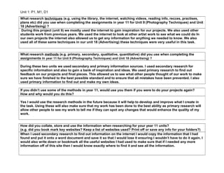 Unit 1- Research Methods Worksheet | DOC